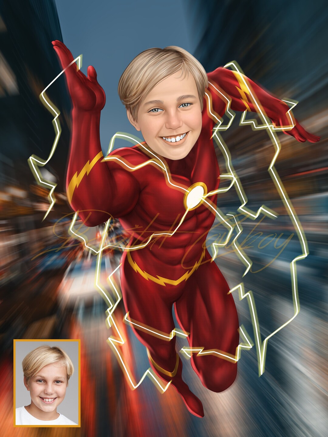 Custom Superhero Portrait, Your Own Superhero Portrait From Your Photo ...