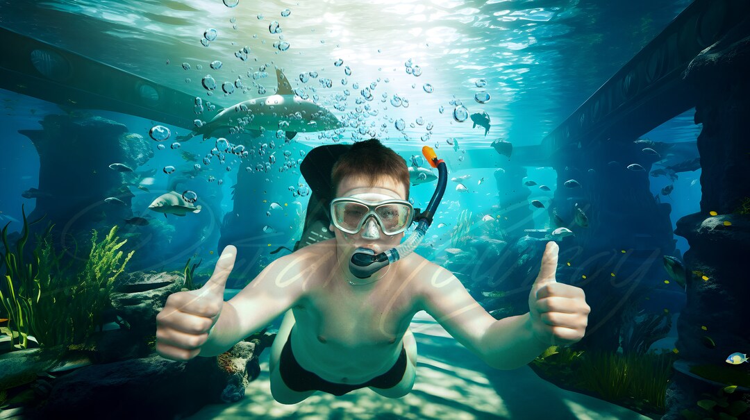 Underwater Sea Explorer Digital Backdrop: Photography Background (JPG ...