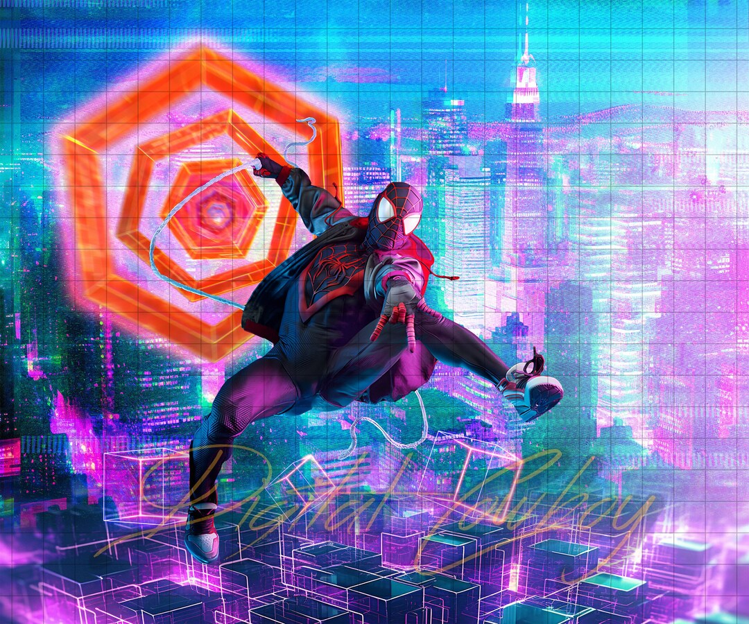 Spiderverse Multiverse City Digital Backdrop Digital - Etsy