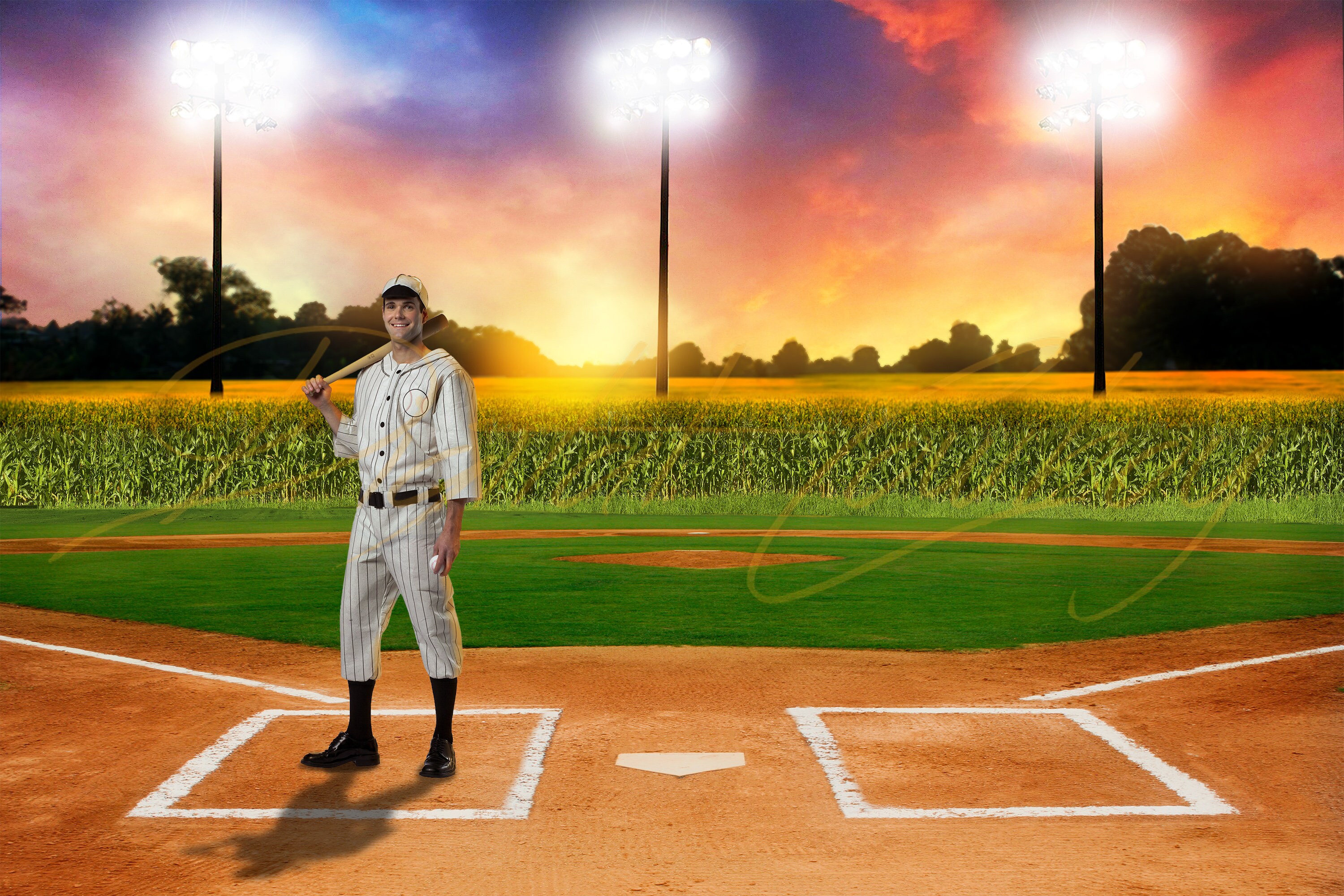 Baseball Field At Night Wallpaper