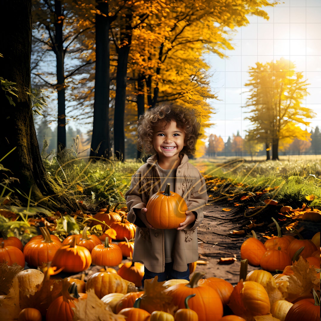 Fall Pumpkin Digital Background + Pumpkins Fall Backdrop + Pumpkins ...