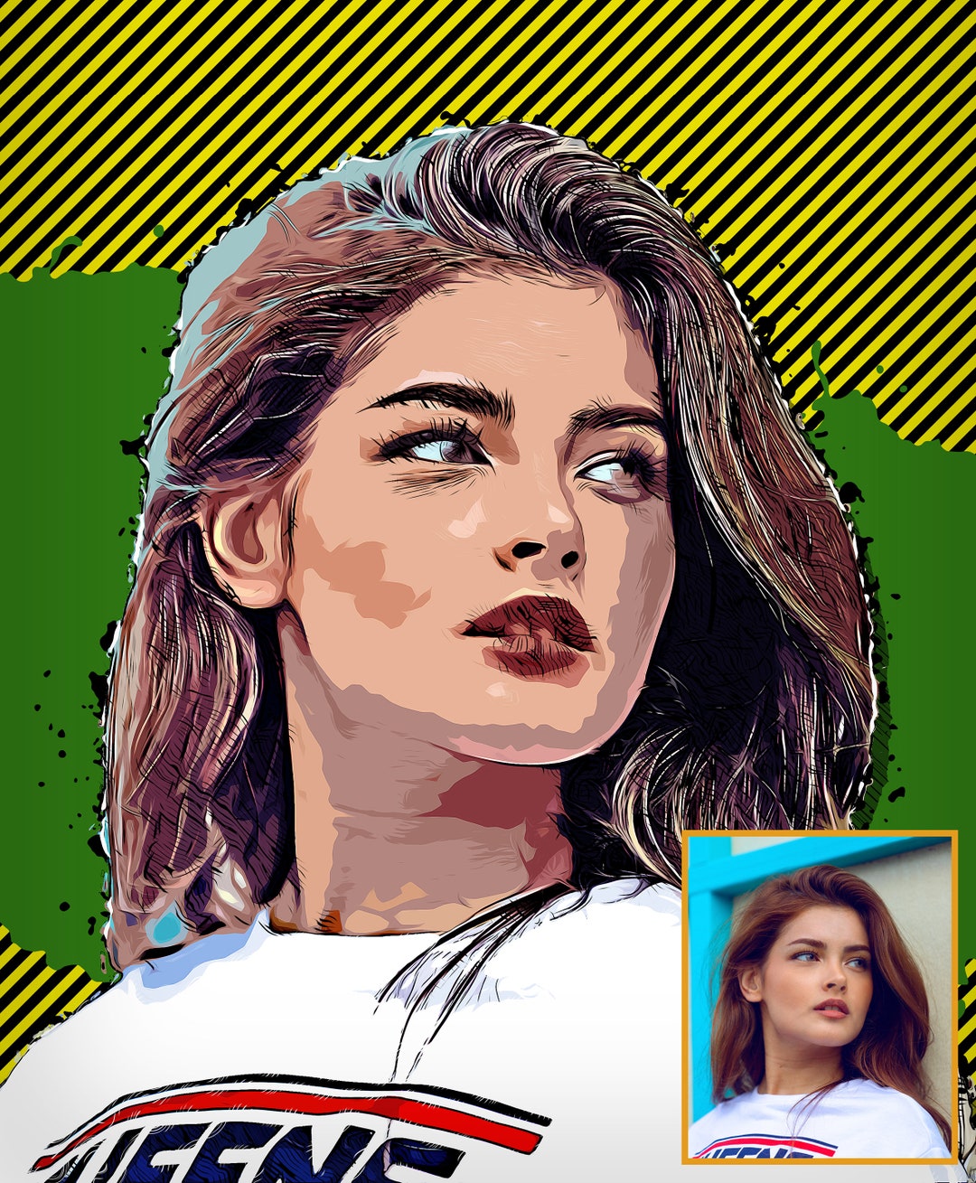 Custom Vector Portrait Painting, Custom Portrait Painting, Painting ...