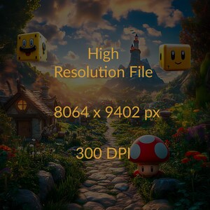 Super Mario Digital Backdrop: Mushroom Kingdom Castle (digital Download ...