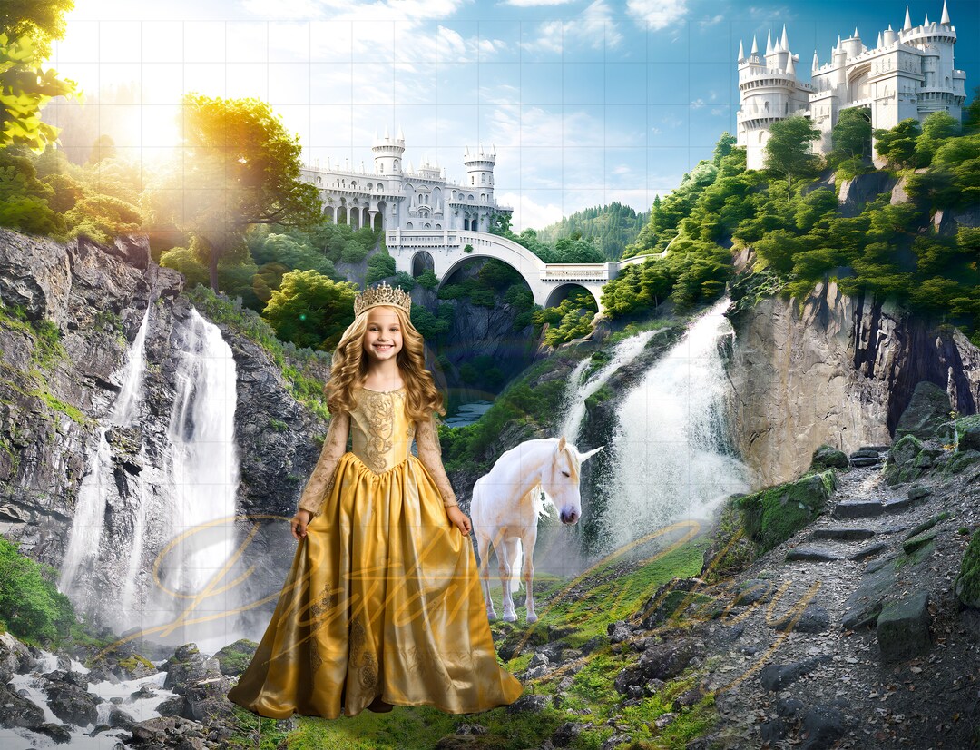 Princess Castle Digital Background, Fantasy Castle Background, Princess ...