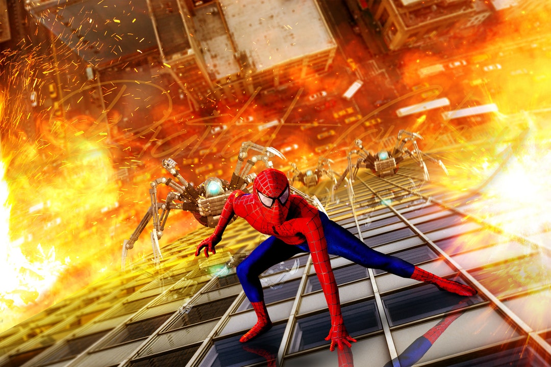 Spider-man Climbing Skyscraper Digital Backdrop Building - Etsy