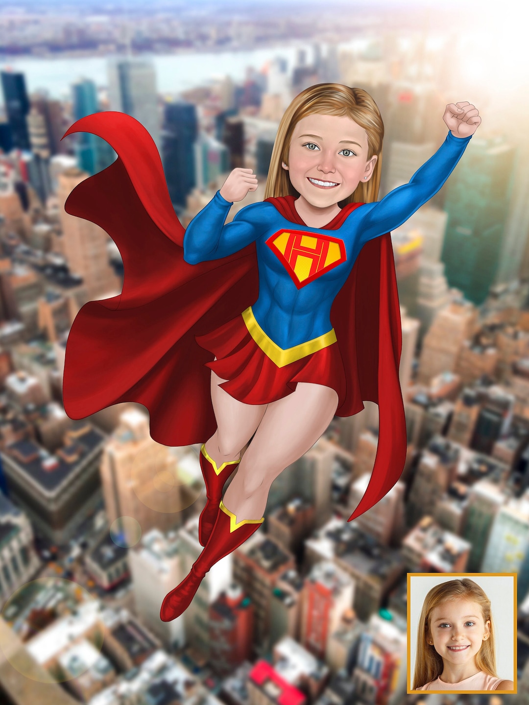 Custom Superhero Portrait, Your Own Superhero Portrait From Your Photo ...