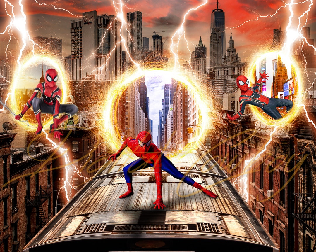 Spider-man Multiverse Digital Backdrop City Train Digital Backdrop ...