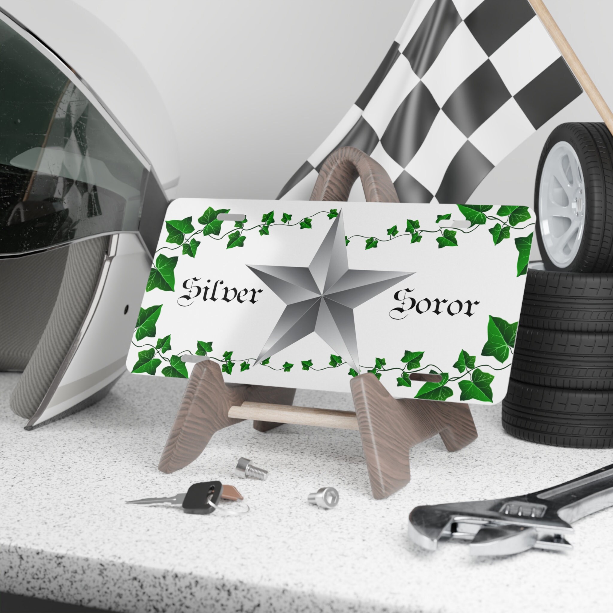 Silver Soror - 25 Years on the Vine Car Vanity License Plate | Sorority ...