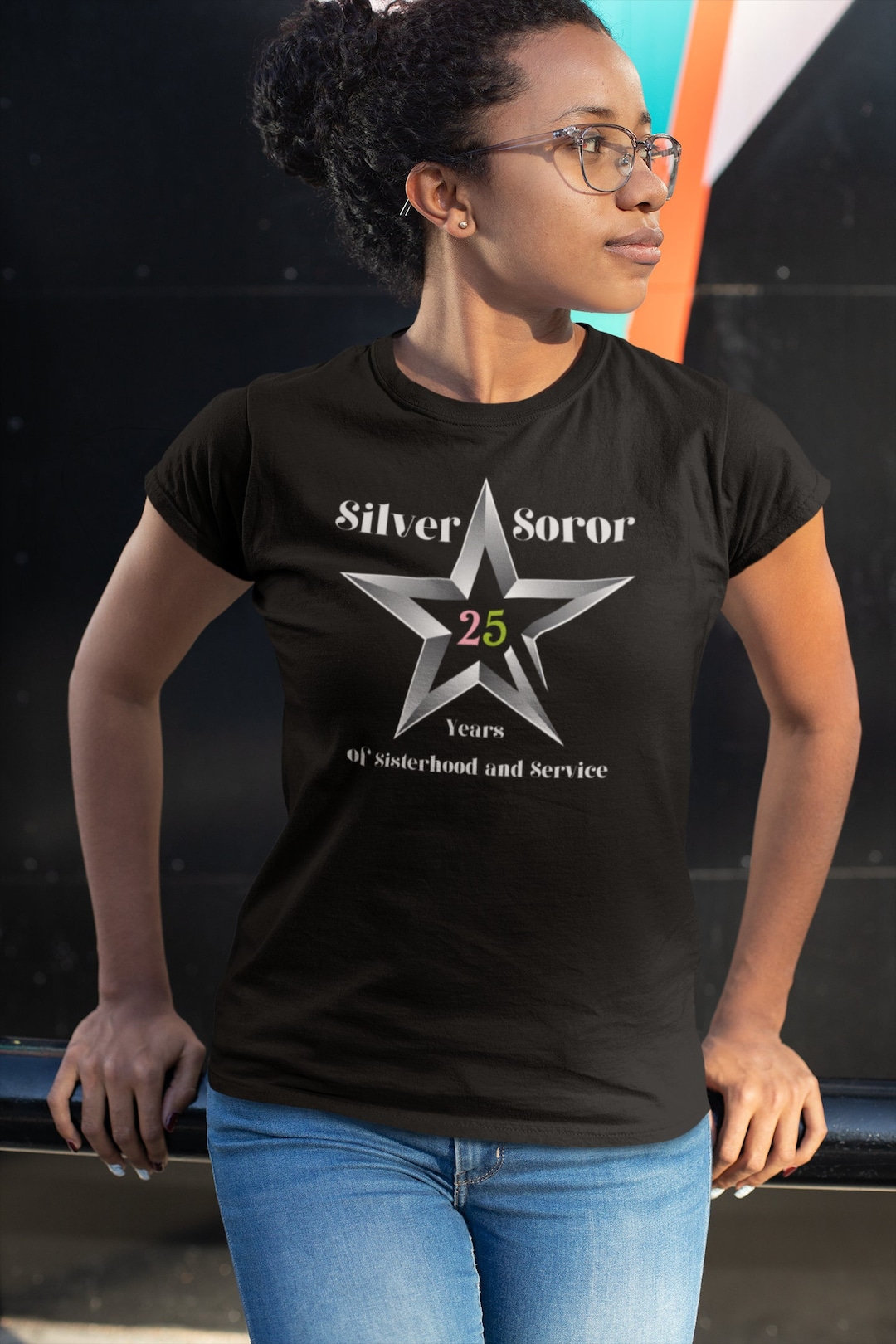 Silver Soror 25 Years of Sisterhood & Service Short-sleeve T-shirt ...