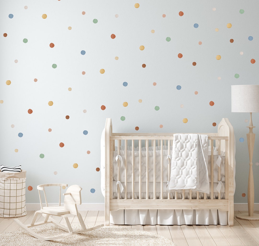 Watercolour Dots - Fabric Peel and Stick Wall Decals, Irregular Dot ...