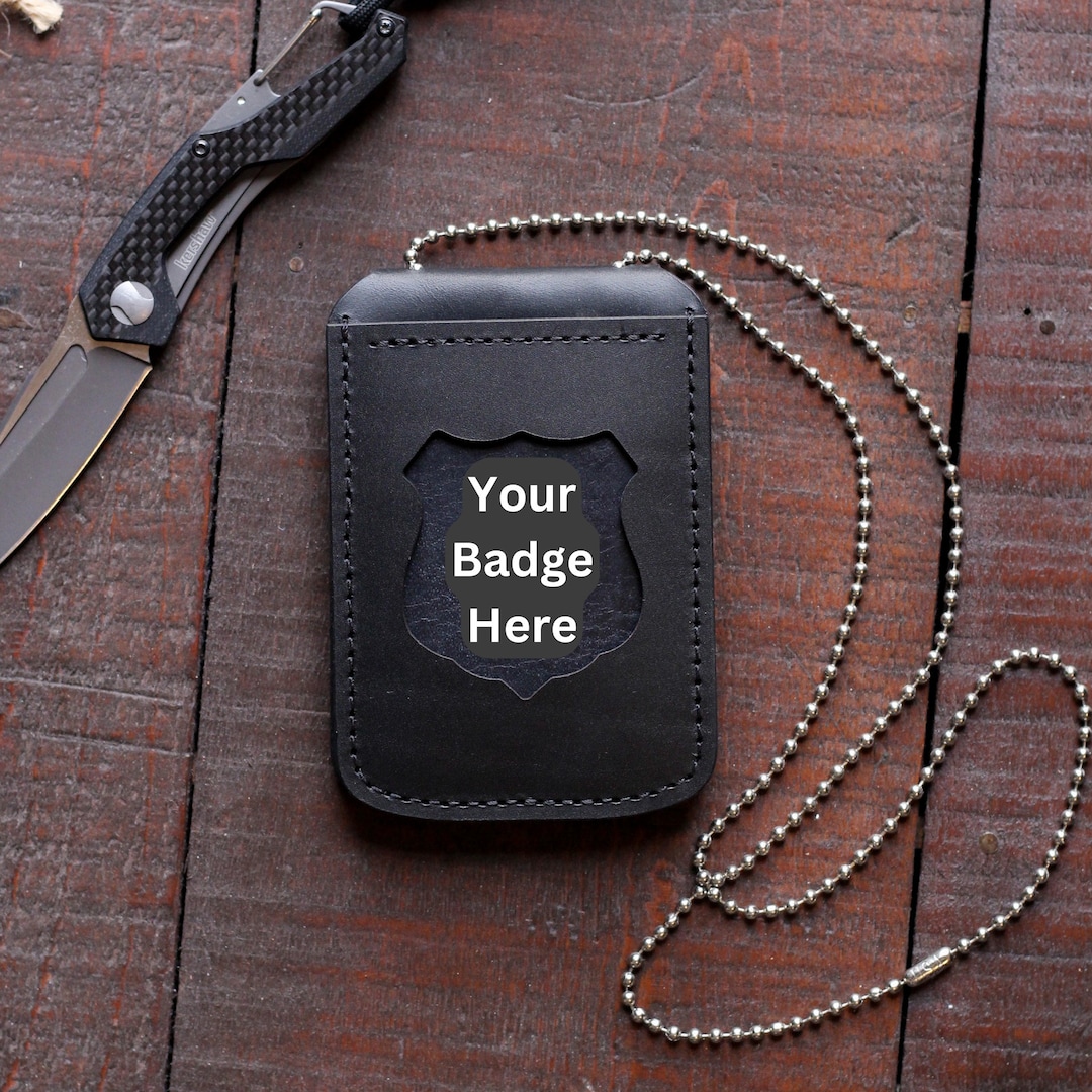 Badge & ID Holder With Lanyard | Police Badge Holder Wallet - Etsy