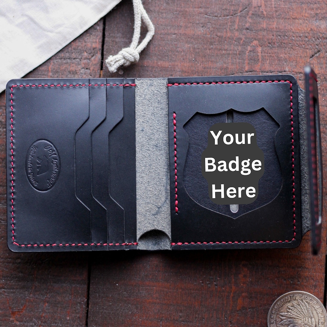 Trifold Hidden Badge Wallet | Custom Police Badge Wallet - Etsy