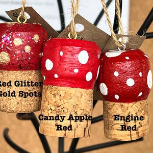 Mushroom Christmas Ornament Made From Upcycled Champagne Cork, Cork ...