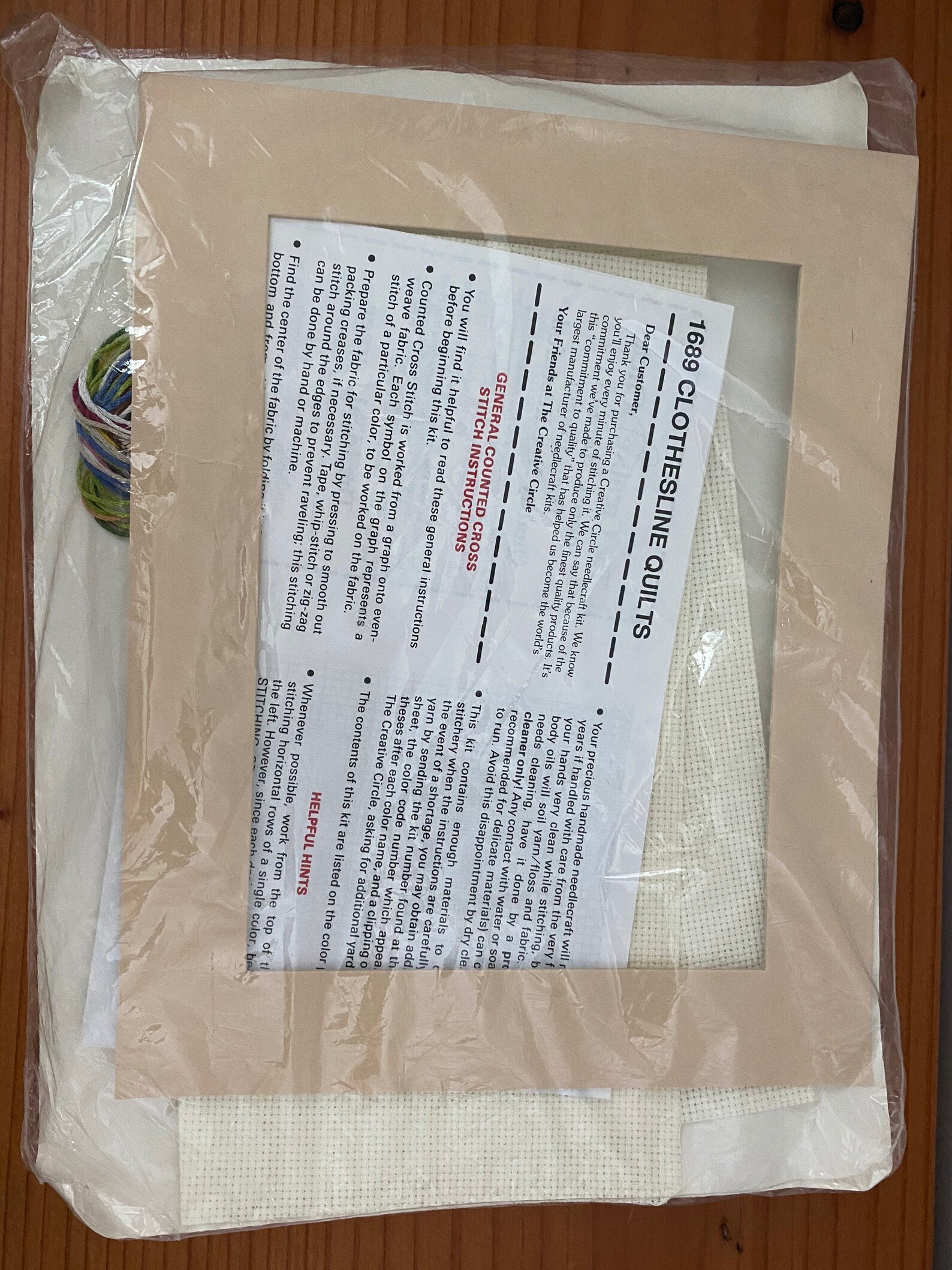 1988 CREATIVE CIRCLE Cross Stitch Clothesline Quilts Kit 1689 | Etsy