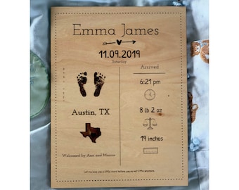 Custom Baby Announcement Board - Etsy