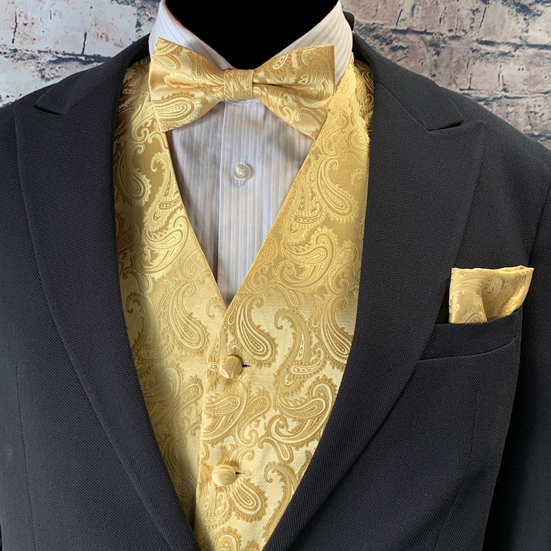 Gold Waistcoat Mens - Etsy UK