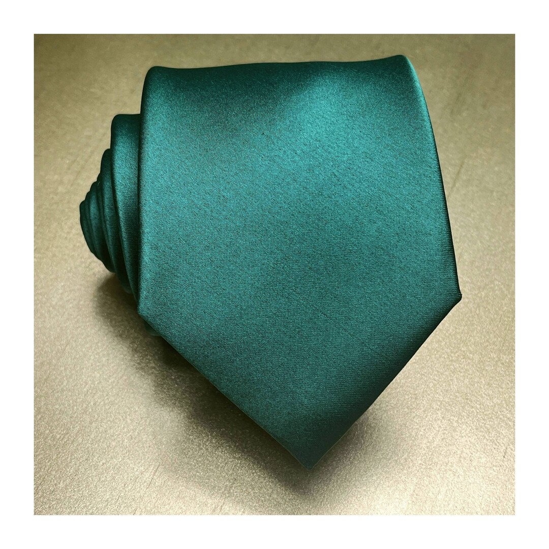 EMERALD HUNTER GREEN Solid Plain 3" Classic Width Self Tie Neck Tie ...