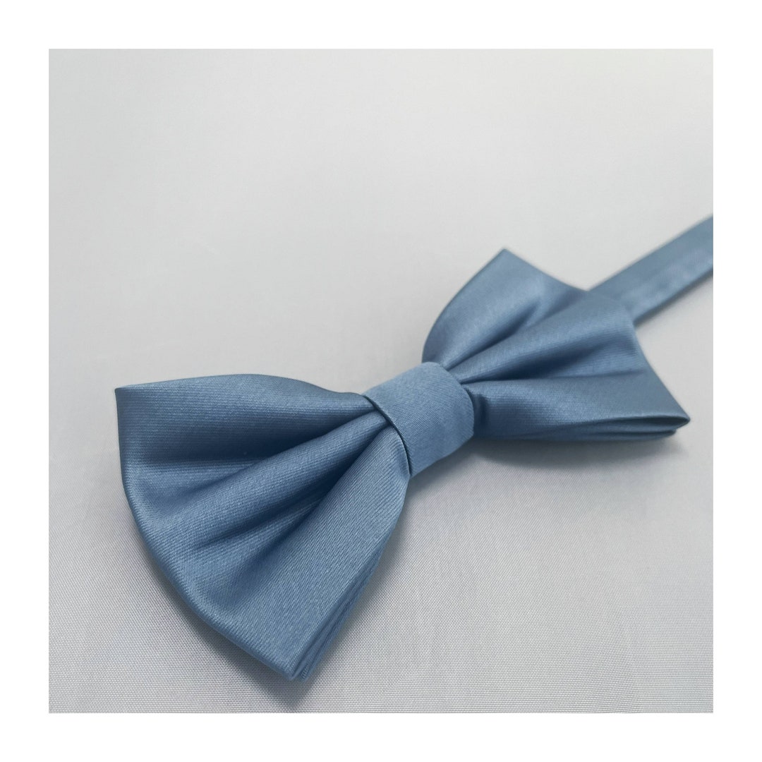 STEEL BLUE Solid Plain Men's Pretied Bow Tie Only - Etsy