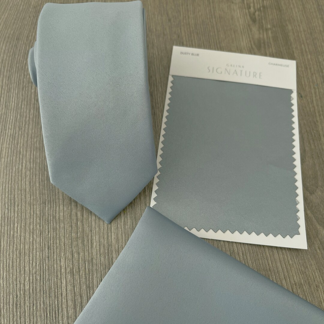 Slim 2.5 Wide DUSTY BLUE Solid Self Tie Neck Tie and - Etsy