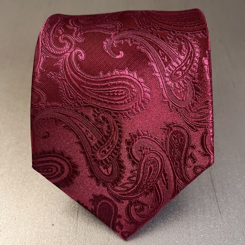 Burgundy Paisley Self Tie Only Wedding Party Christmas Holiday - Etsy
