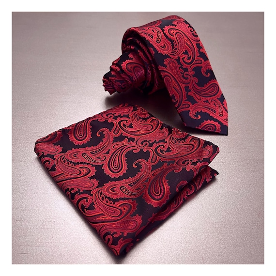 SLIM 2.75 Width RED / BLACK Paisley Two Tone Colors - Etsy