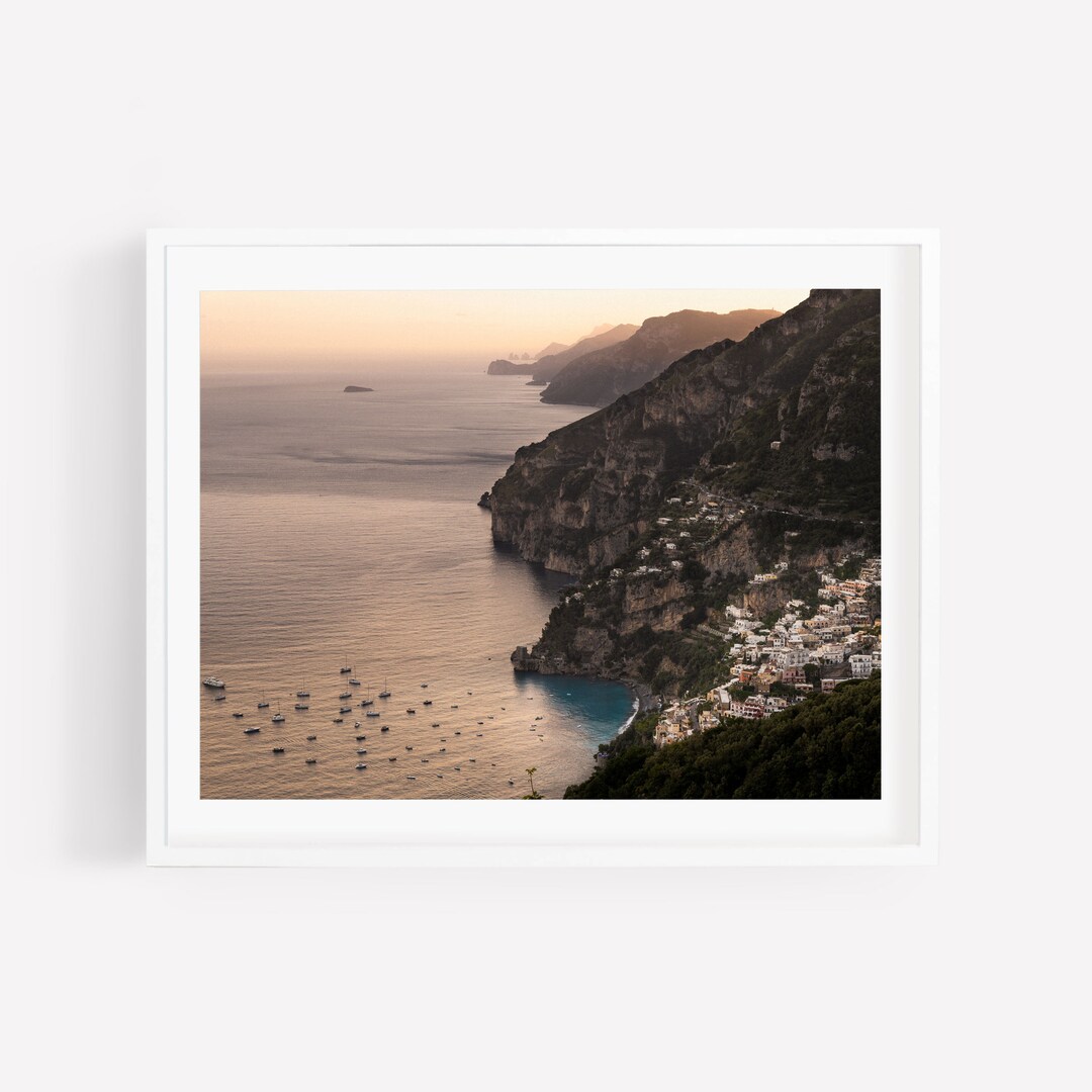 Italy Sunset Print, Sunset Ocean Print, Positano Amalfi Coast, Positano ...