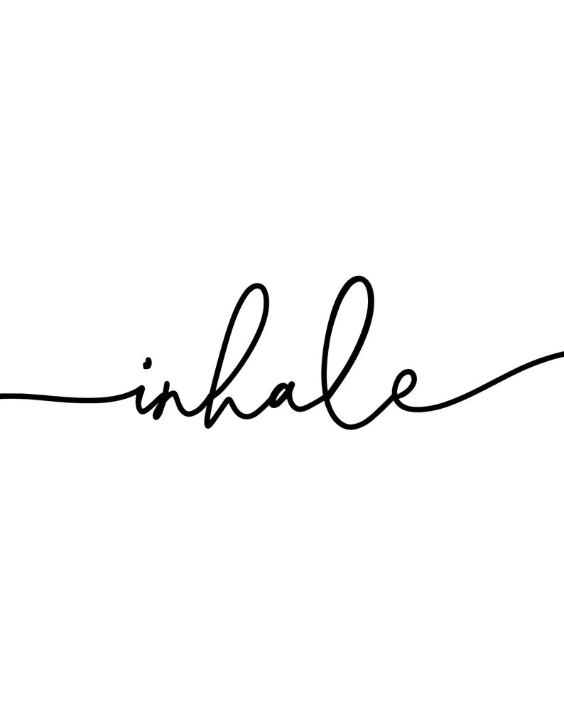Inhale Exhale Printable Wall Art, Bedroom Wall Art, Set of Two Prints ...