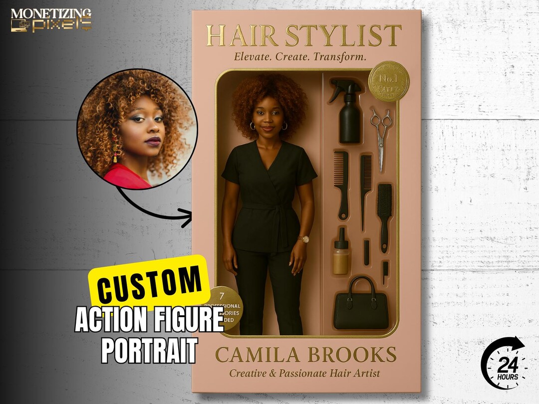 Custom Starter Pack Figure Portrait, Personalized Toy Box Art, Digital ...