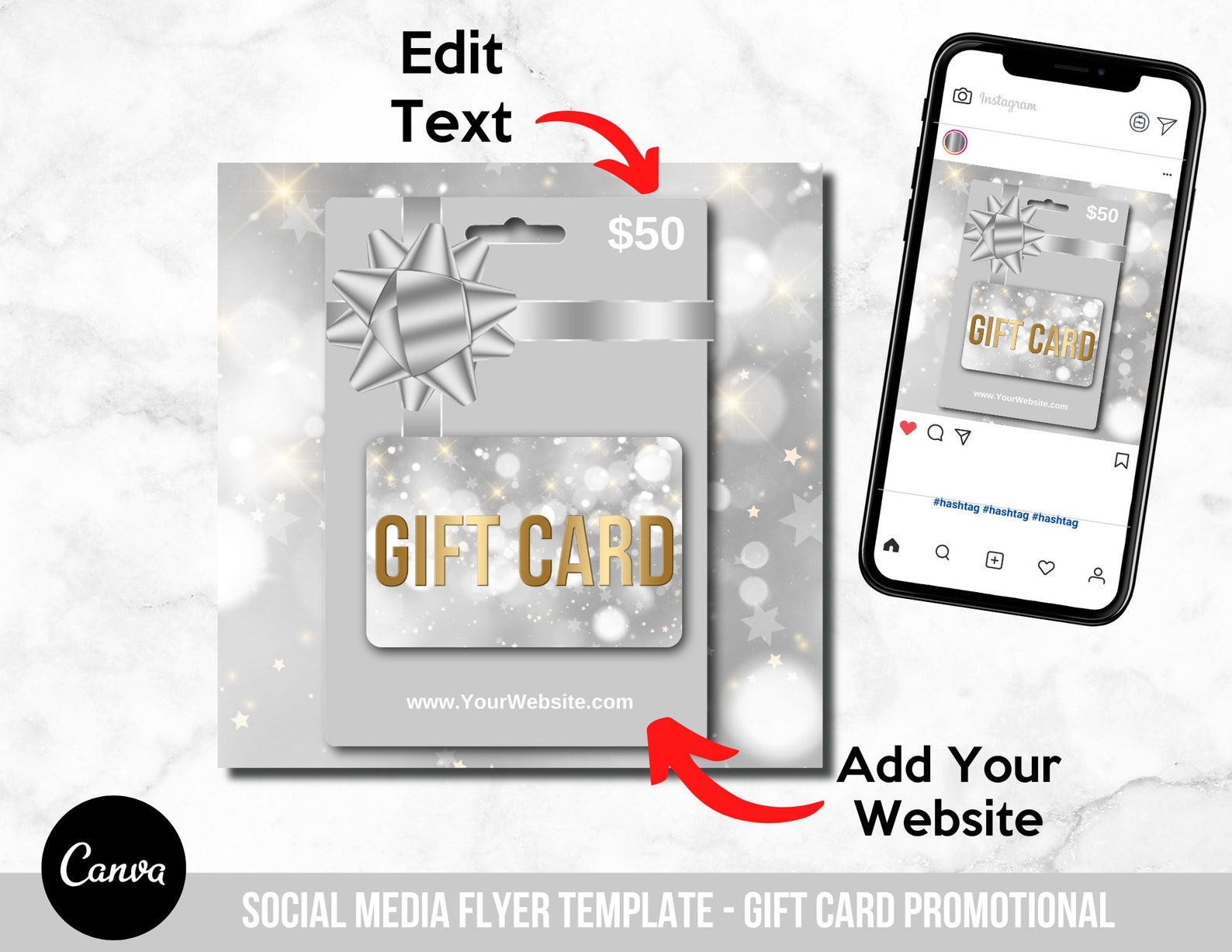 DIY Christmas Gift Card Social Media Template, Gift Card Flyer Canva ...