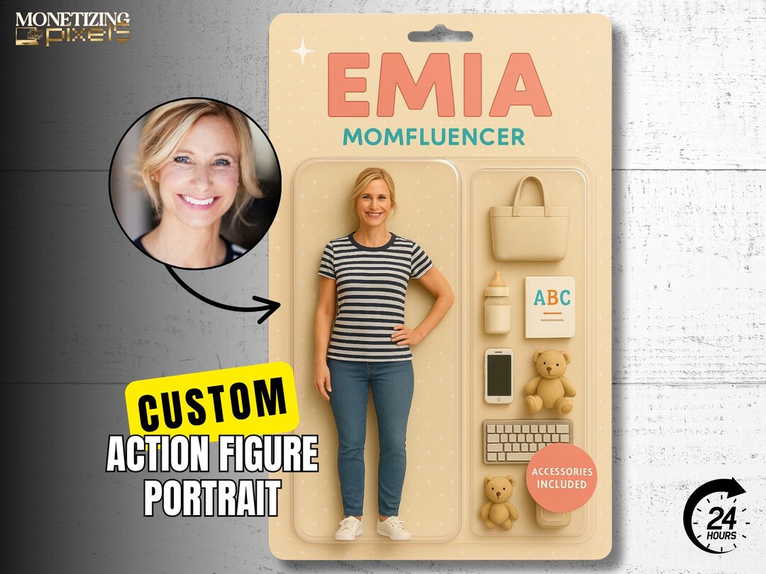 Custom Action Figure Portrait, Personalized Toy Box Art, Digital Action ...