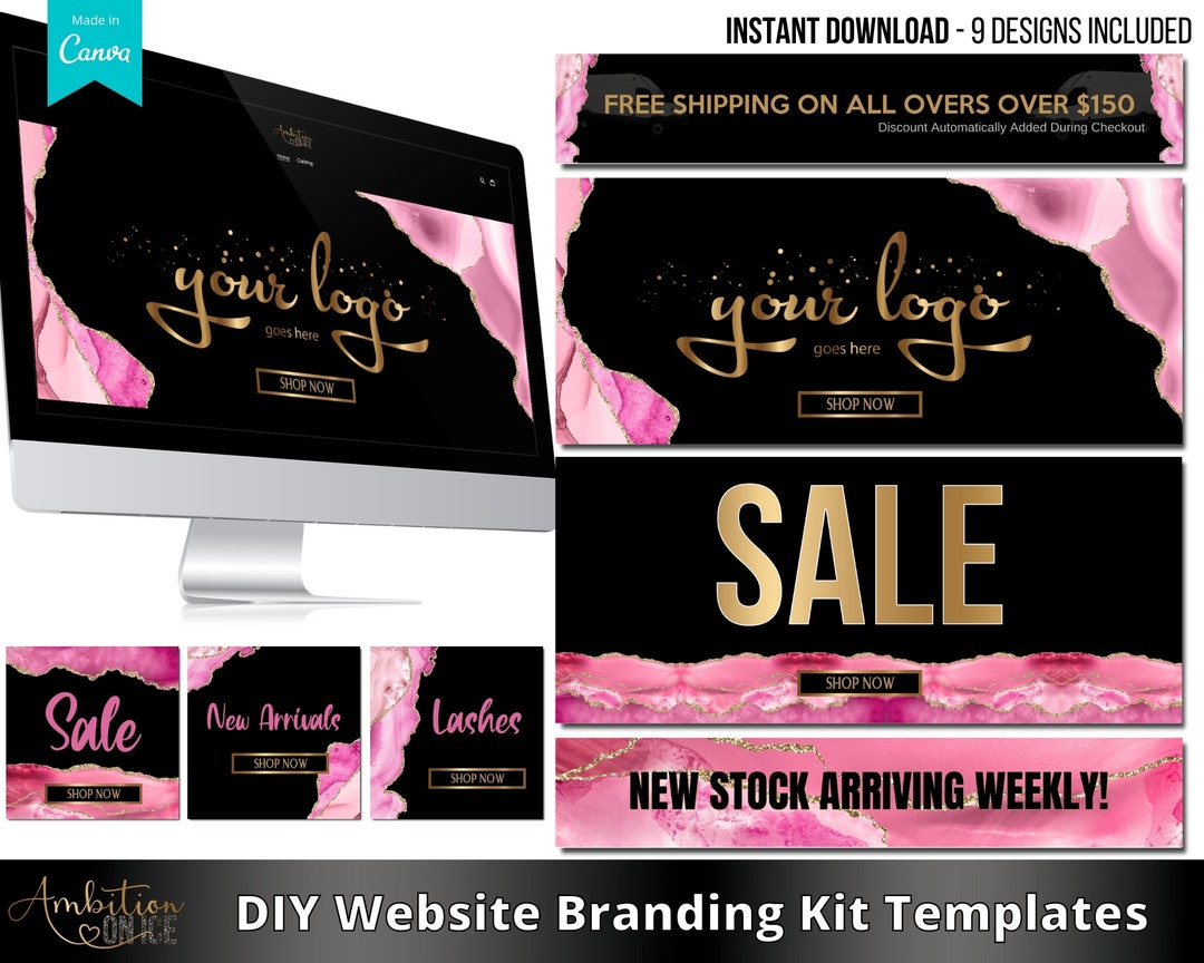 DIY Web Banner Template Kit. Website Branding Package. Shopify Banners ...