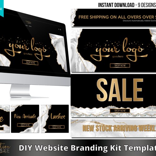DIY WEB BANNER Website Banner Category Shopify Banner - Etsy