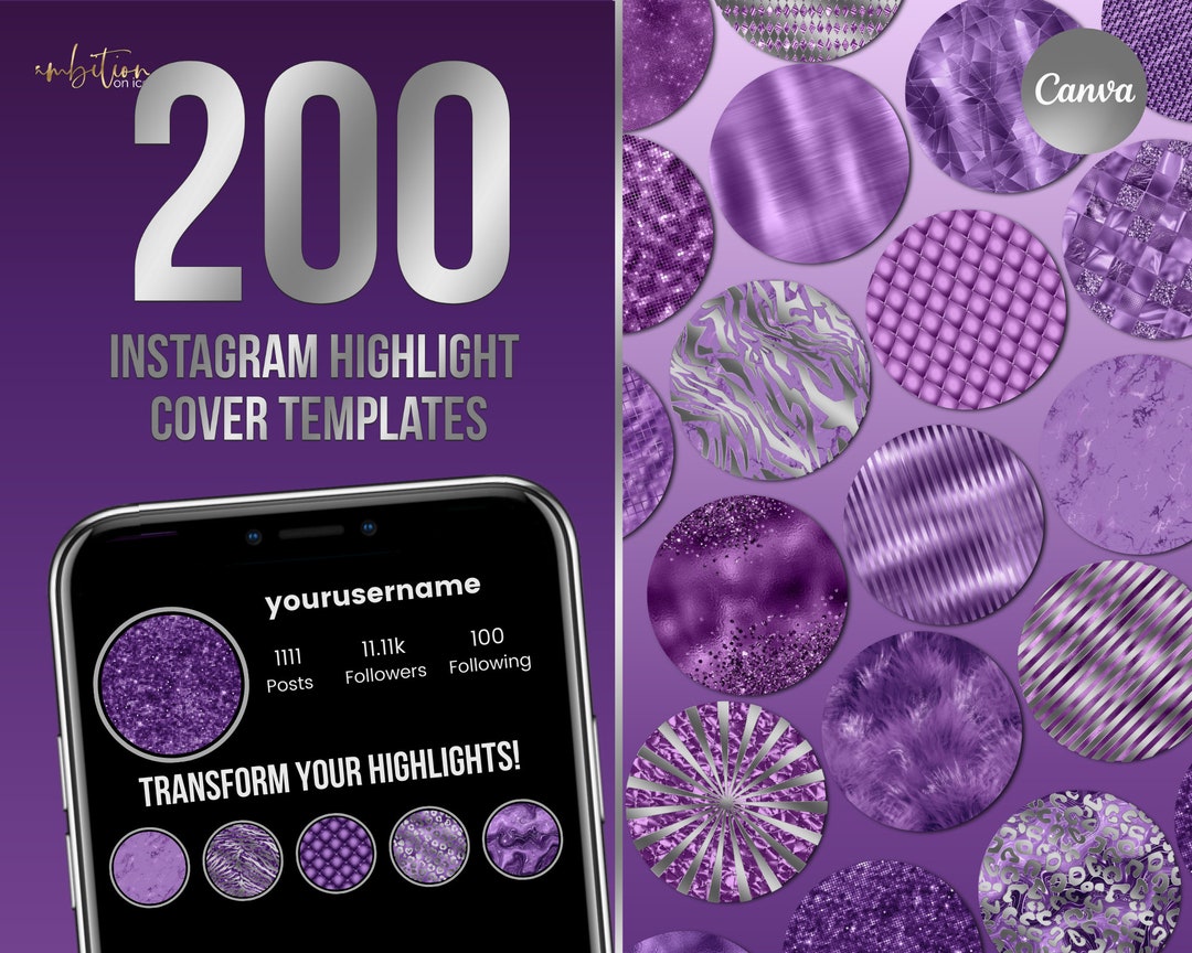 200 Instagram Highlights Purple Textures Instagram Story - Etsy