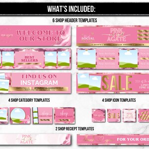 Editable Etsy Shop Kit Canva Templates Banner Set Canva Etsy Store ...