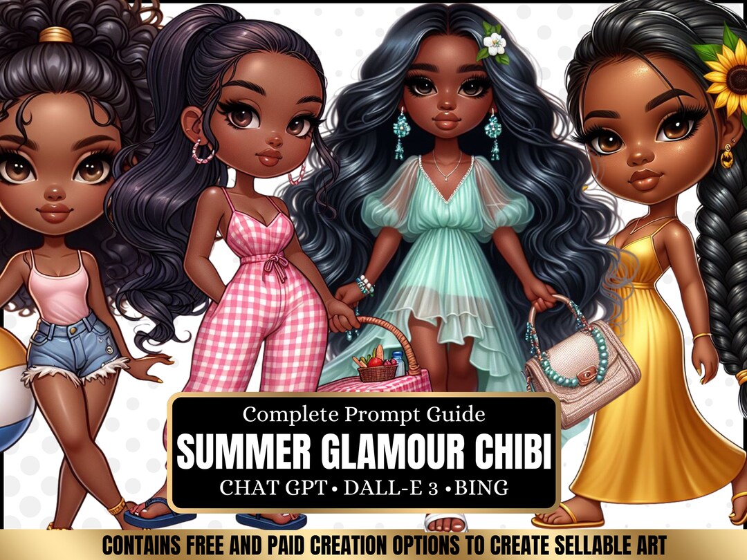 Chatgpt & DALL-E 3 AI Art Prompt Guide, 30 Summer Glamour African ...