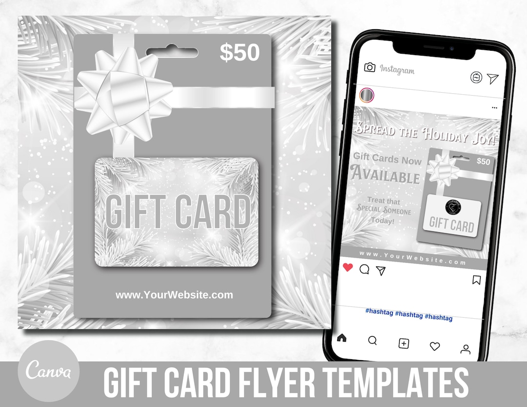 DIY Christmas Gift Card Social Media Template Gift Card Flyer - Etsy