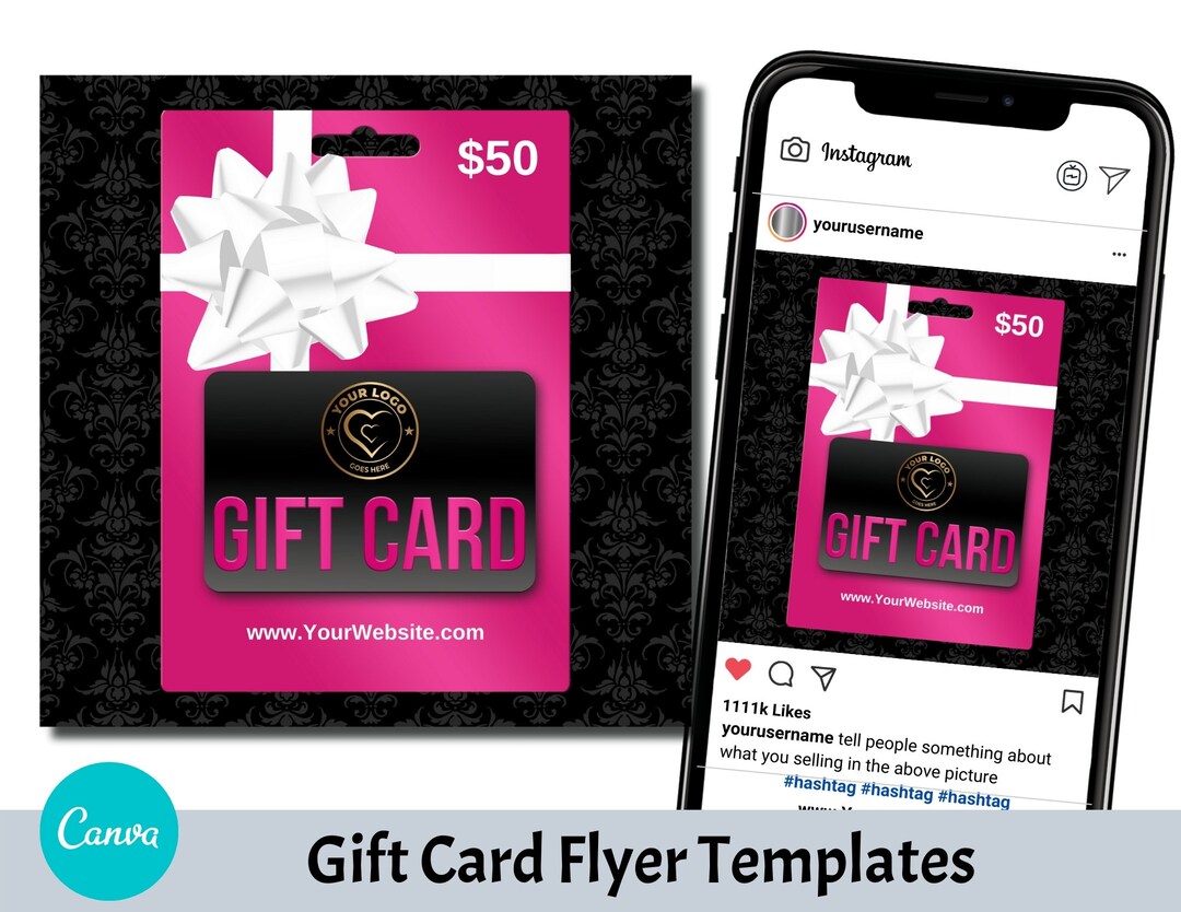 DIY Social Media Flyer, Gift Card Flyer Canva Template, Boutique ...