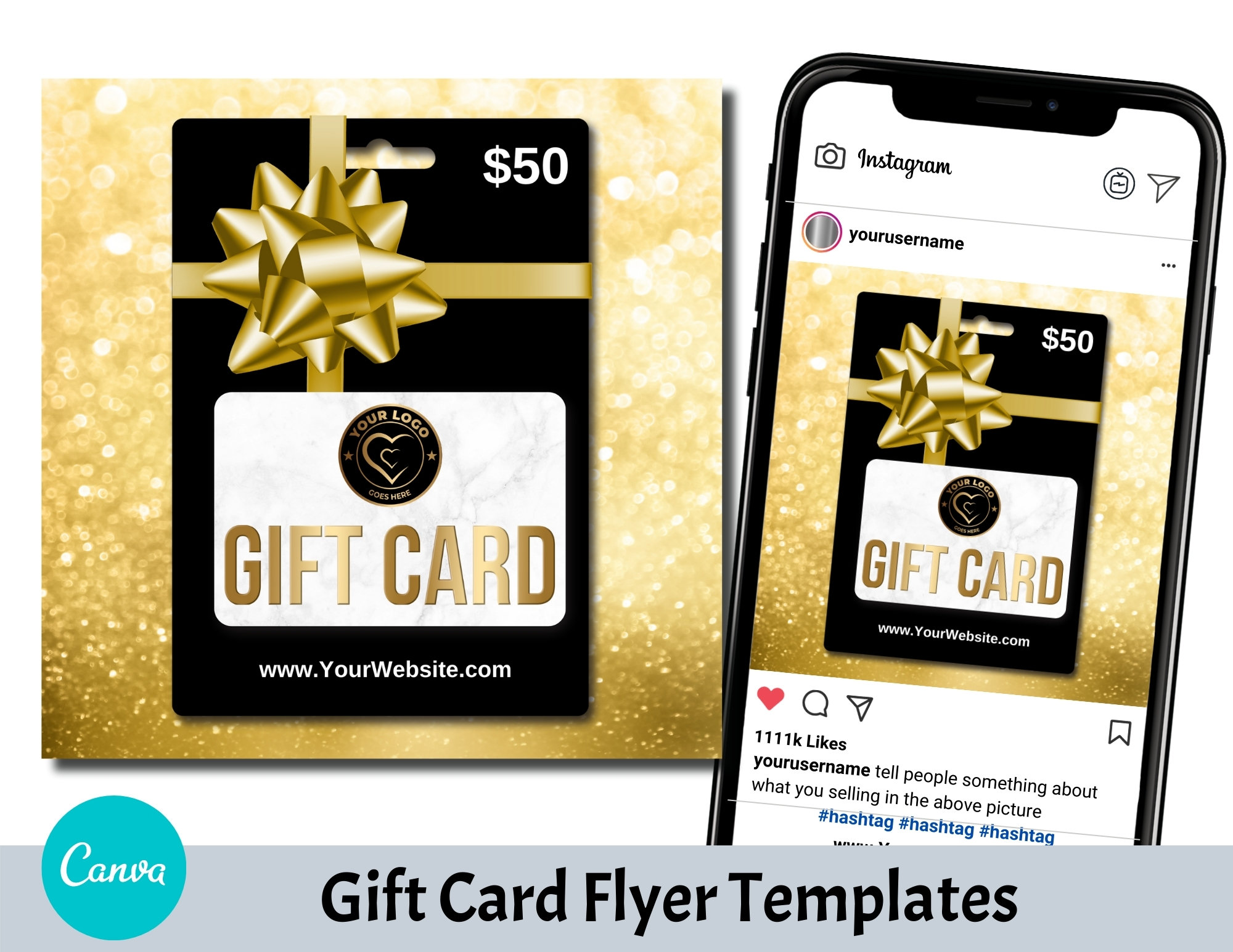 DIY Social Media Flyer, Gift Card Flyer Canva Template, Boutique ...
