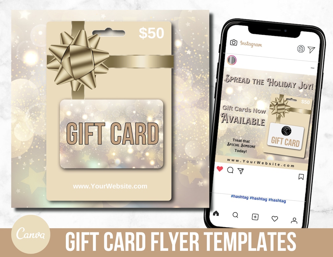 DIY Christmas Gift Card Social Media Template, Gift Card Flyer Canva ...