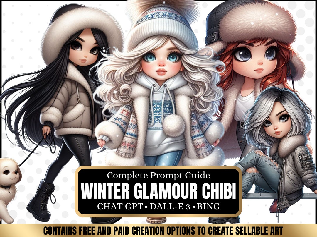 Chatgpt & DALL-E 3 AI Art Prompt Guide, 30 Winter Casual Chibi Girl ...