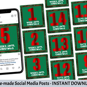 NEW 20 Ready to Use Christmas Countdown Social Media Posts, Instagram ...