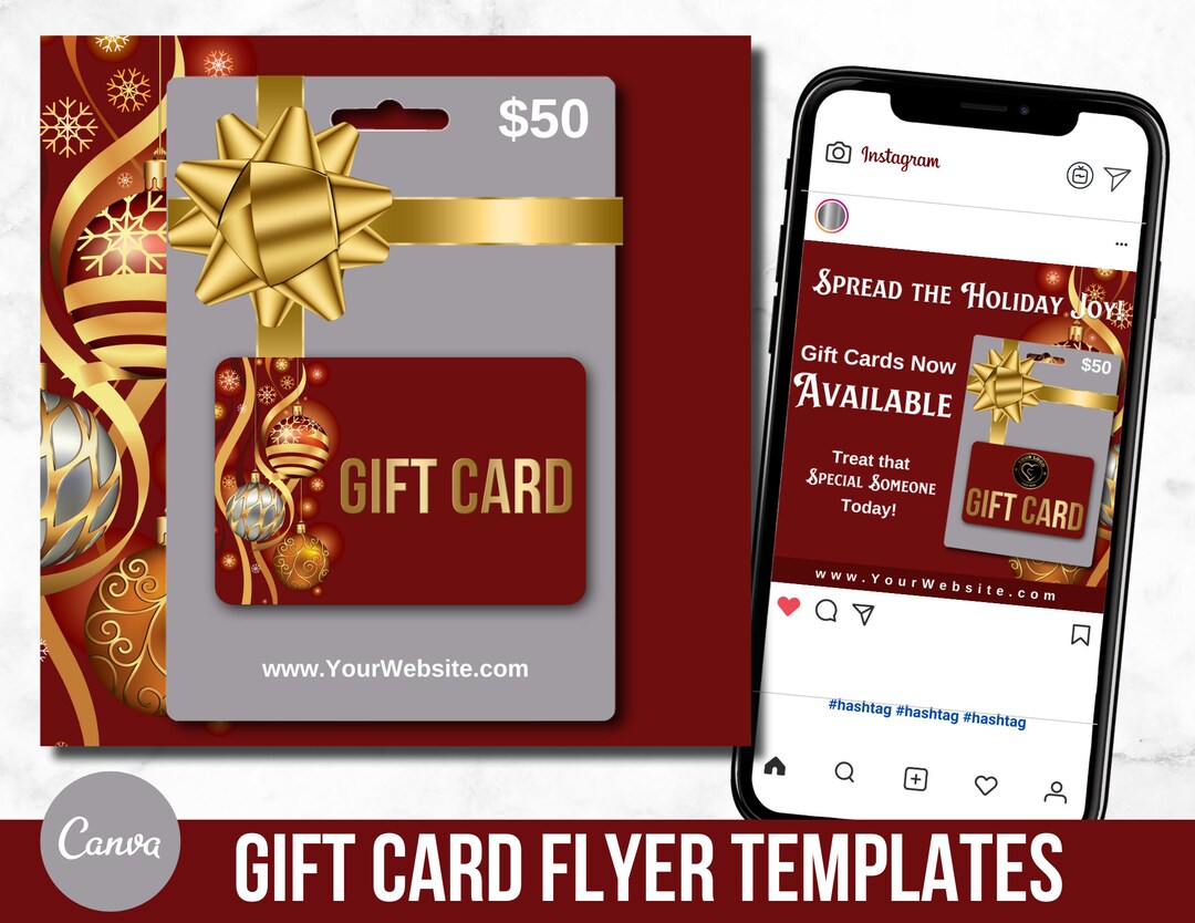 DIY Christmas Gift Card Social Media Template, Gift Card Flyer Canva ...