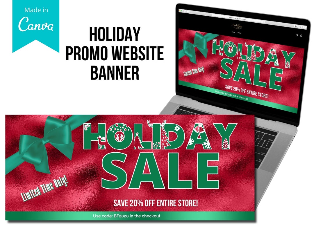 Holiday Website Banner Web Banner Canva Template Sale - Etsy
