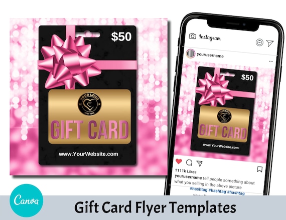 DIY Social Media Flyer Gift Card Flyer Canva Template | Etsy