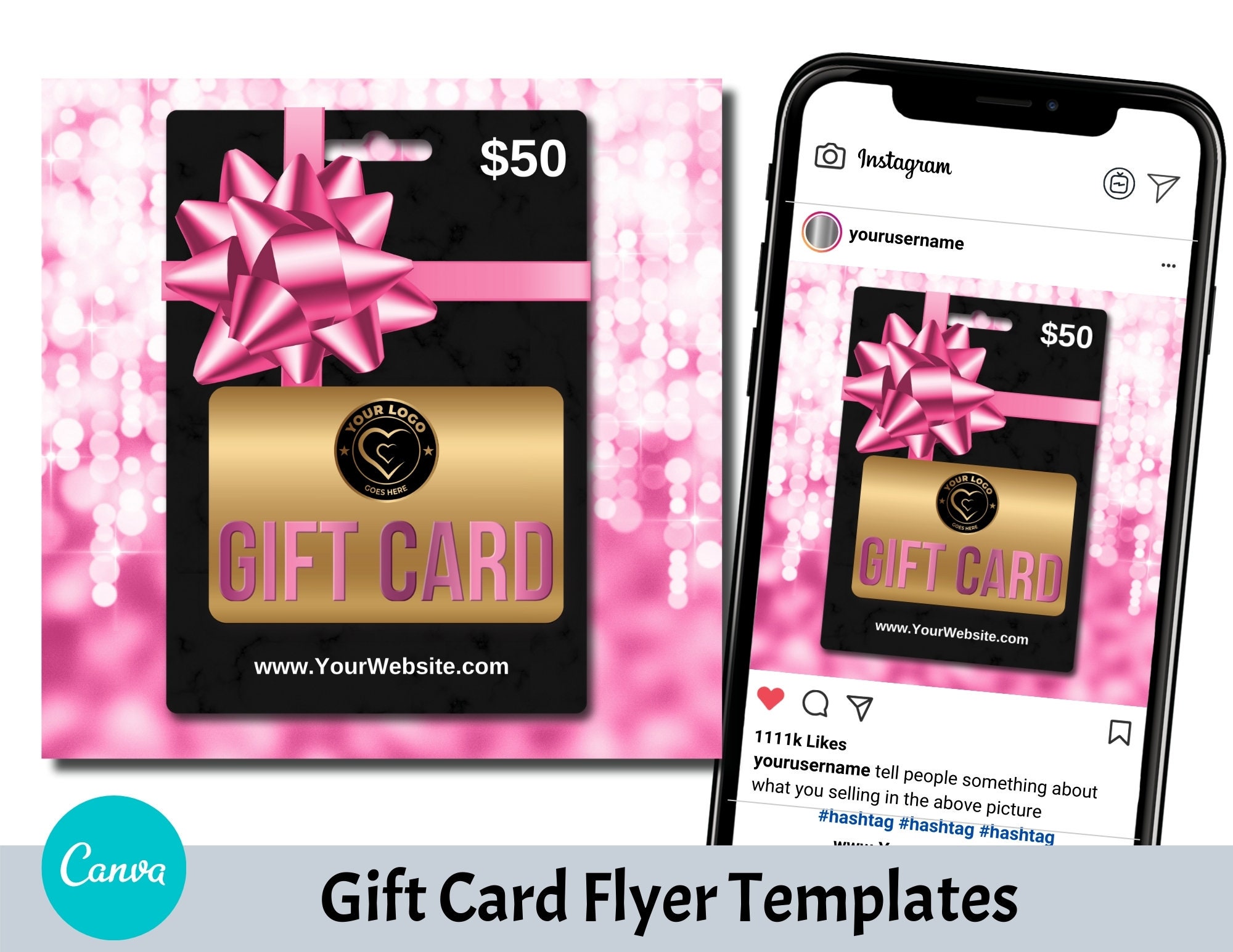 DIY Social Media Flyer Gift Card Flyer Canva Template - Etsy