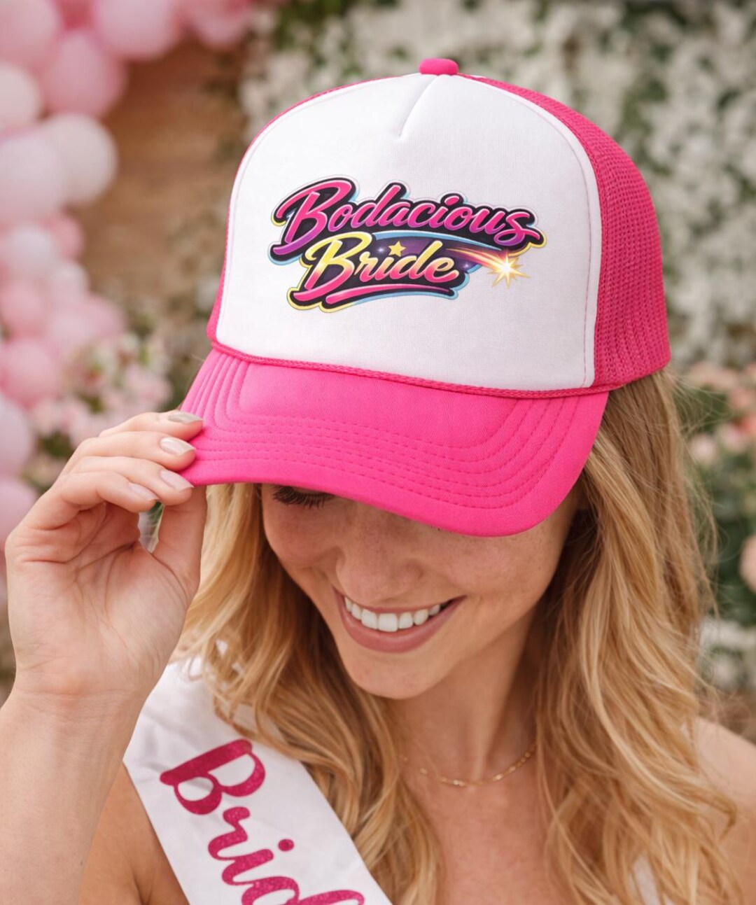 Bodacious Bride Trucker Hat – Bachelorette Party Hat, Retro Bride Cap ...