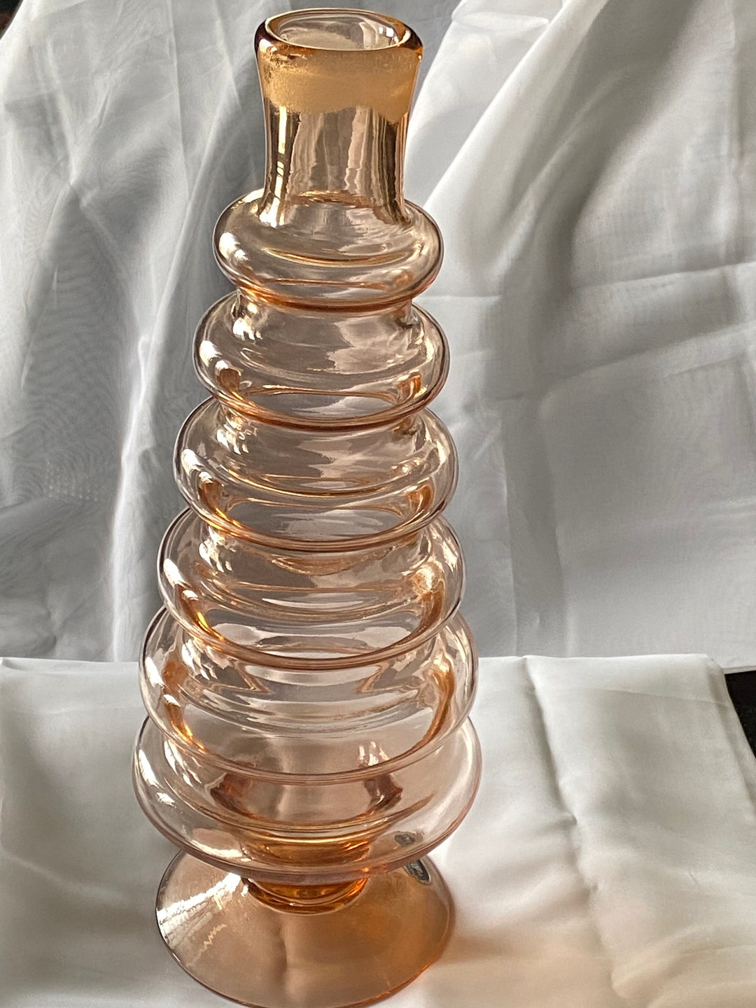 Rare Mid Century Bischoff Ribbed Glass Decanter Vase - Etsy