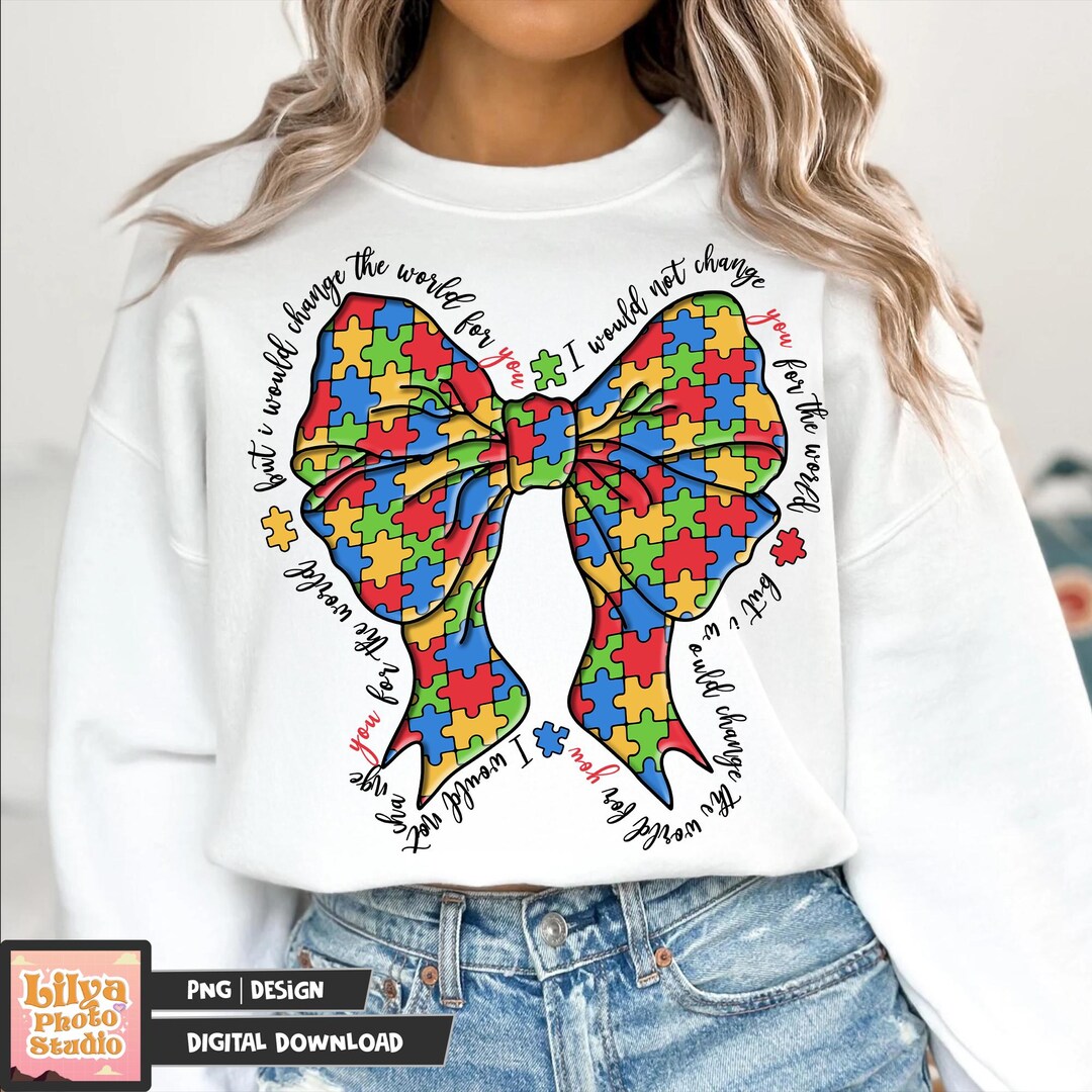 Autism Png, Autism Bow Png, Autism Awareness Png, Coquette Bow Png ...