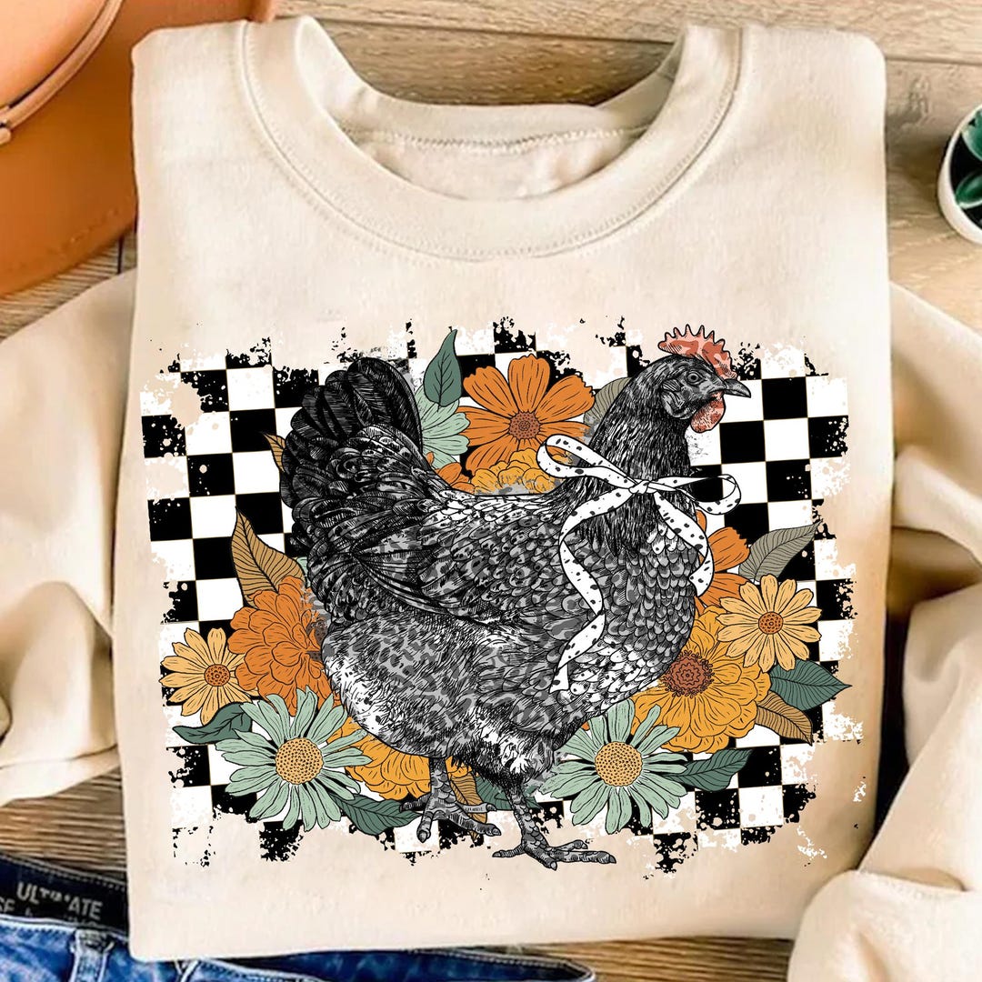 Checkerboard Wildflower Chicken Png, Wildflower Chicken Png, Chicken ...
