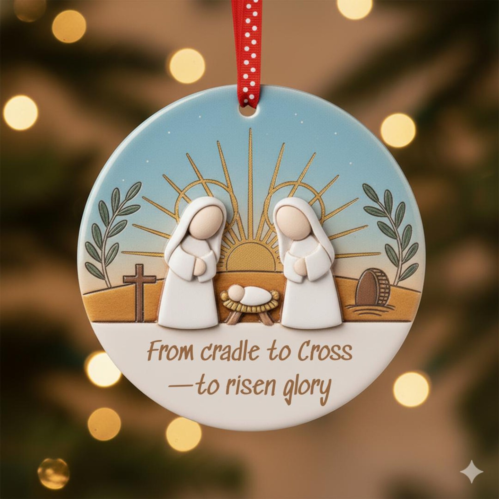 Advent Candle Ornament, Nativity Prayer Scene, Come Lord Jesus Quote ...